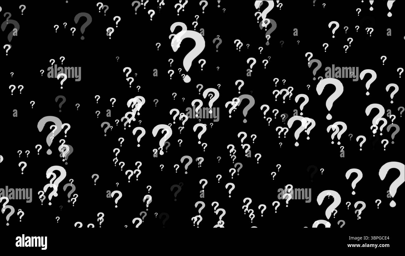 Animated question marks on black Black and White Stock Photos & Images ...