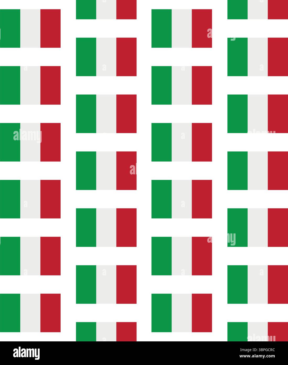 Vector seamless pattern of flat Italian flag isolated on white ...