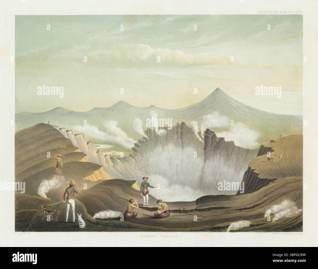 Lithograph from Java-Album (1854) by Franz Wilhelm Junghuhn depicting ...