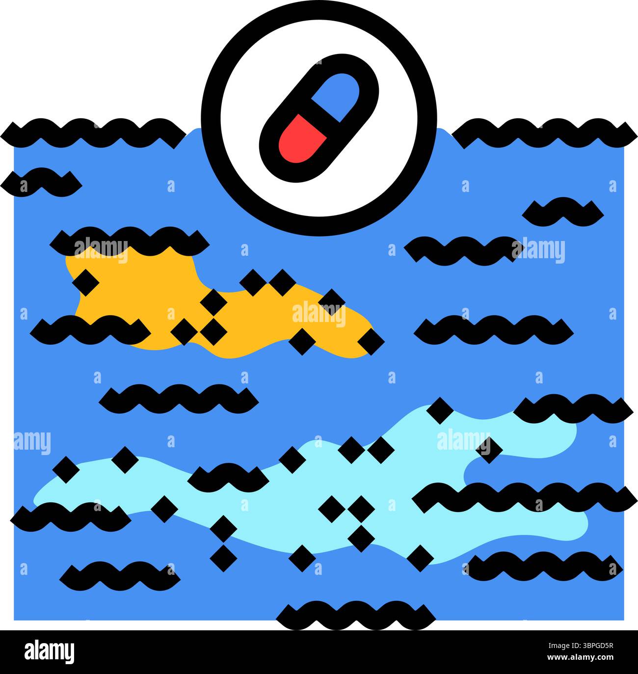 pharmaceutical waste ocean color icon vector illustration Stock Vector ...