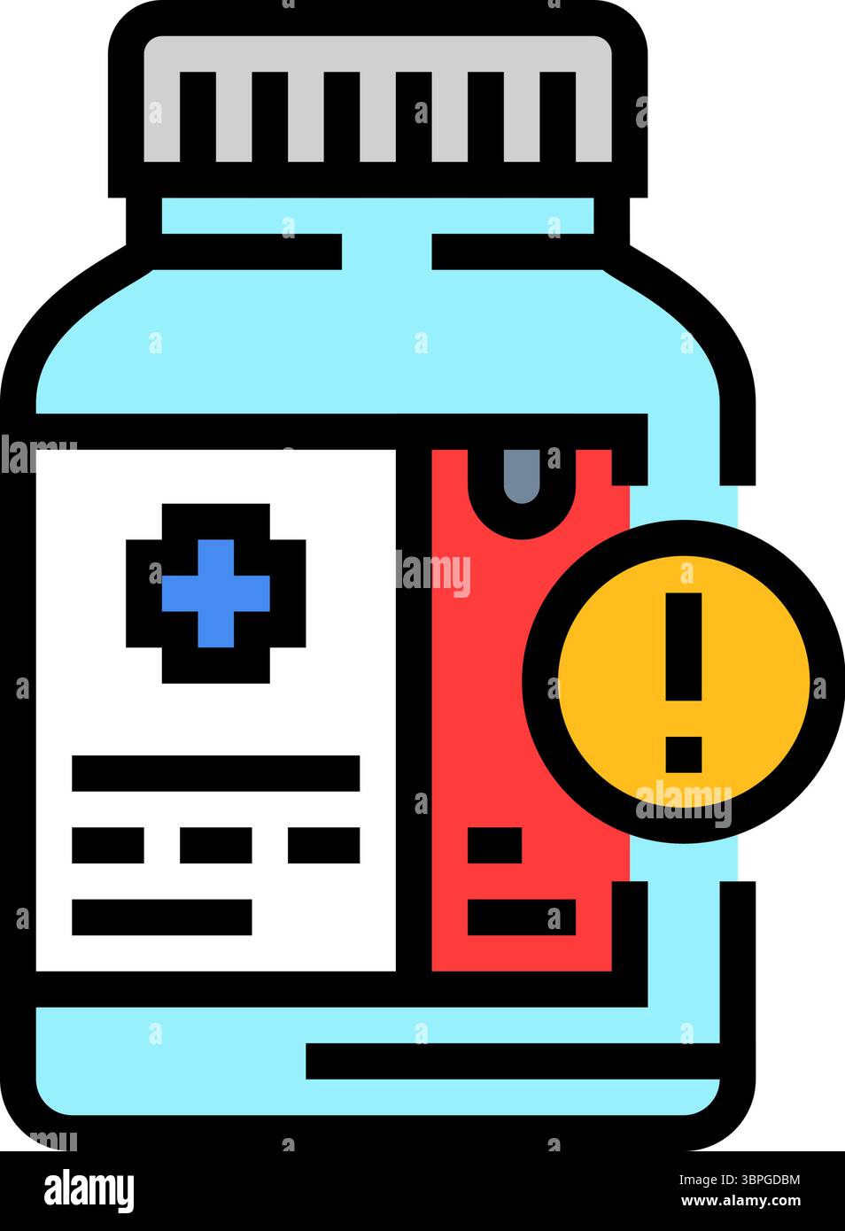 health warning label drugs color icon vector illustration Stock Vector ...
