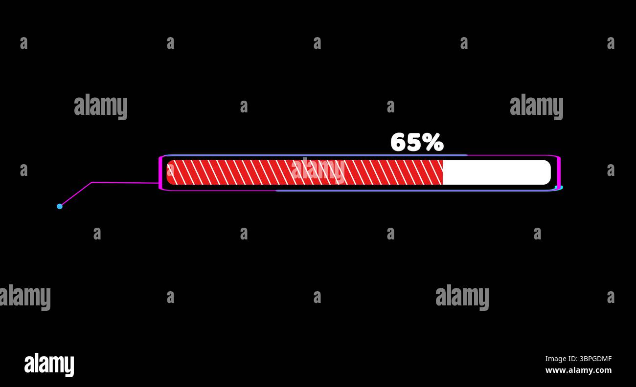 Progress bar animation with callout and loading bar inside red white ...