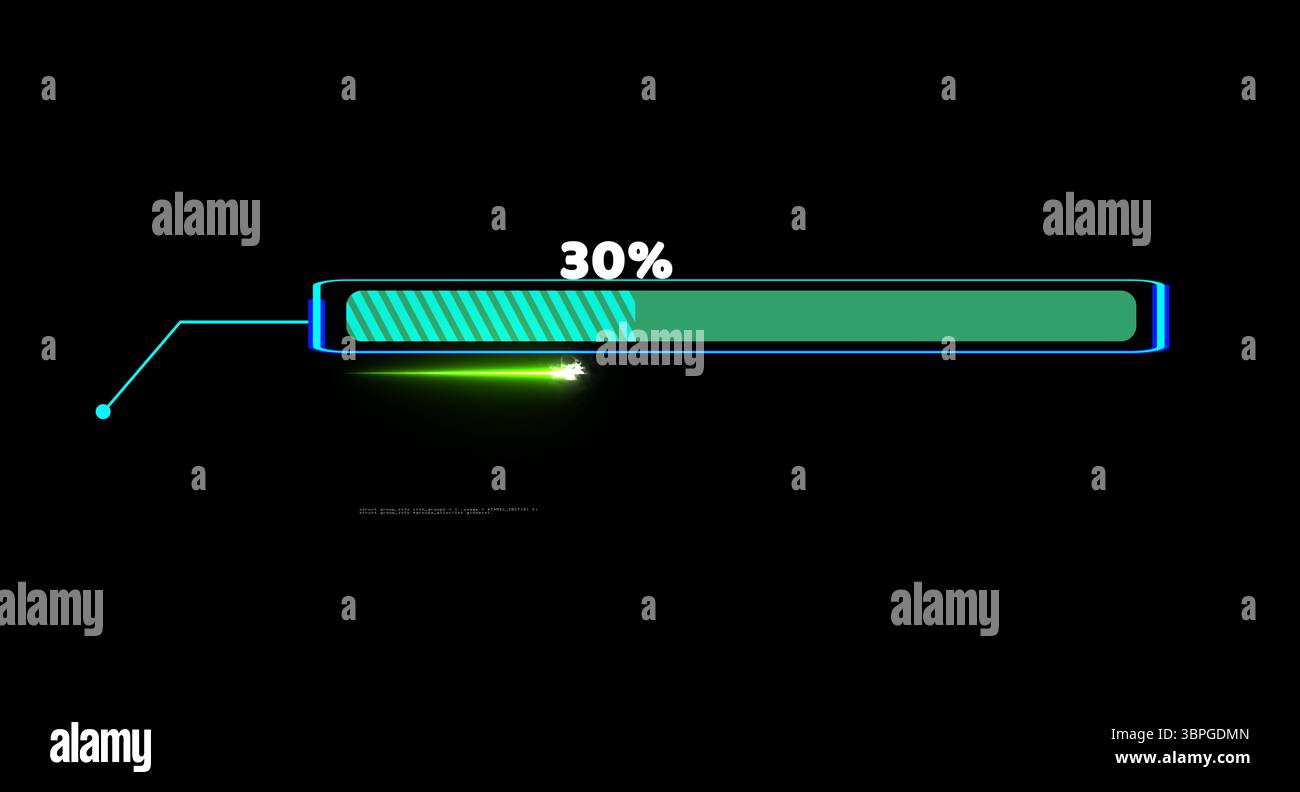 Progress bar animation with callout and laser loading bar inside light blue white fill tone with ...