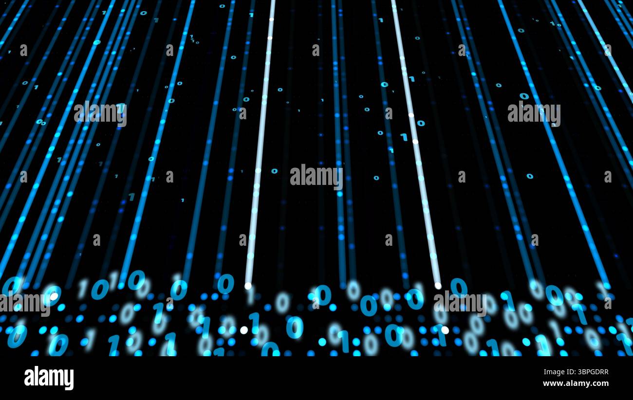 Abstract blue aqua visualization dolly view scale wpie glow dot in ...