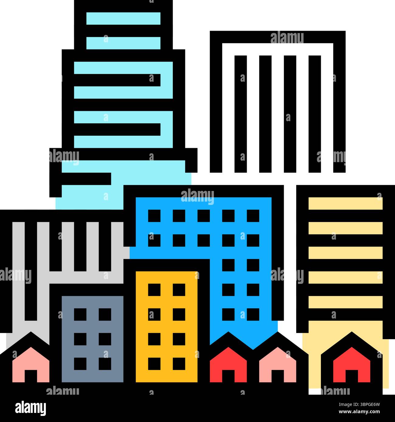 high rise housing color icon vector illustration Stock Vector Image ...
