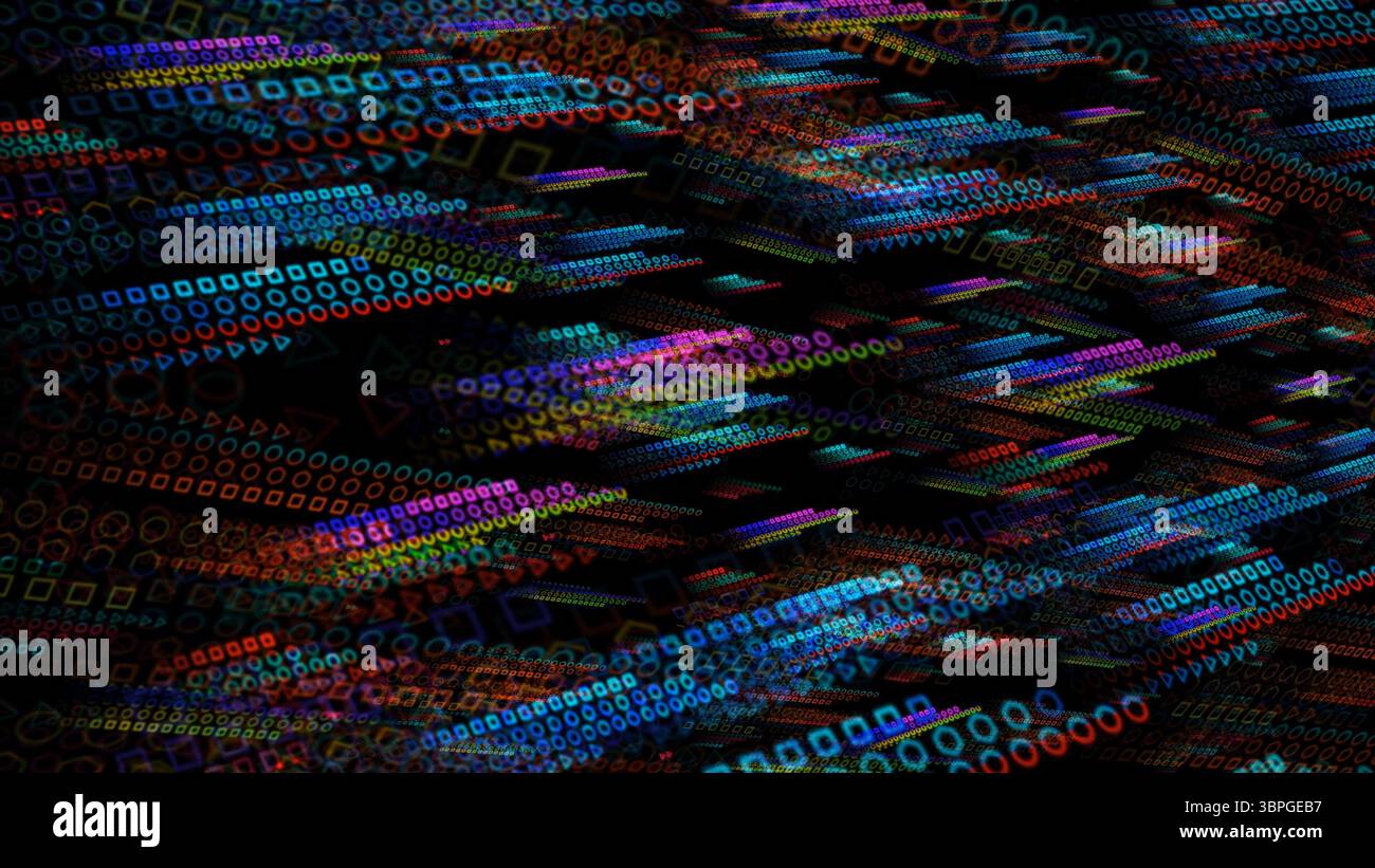 Quantum computer digital blue red futuristic technology big data ...