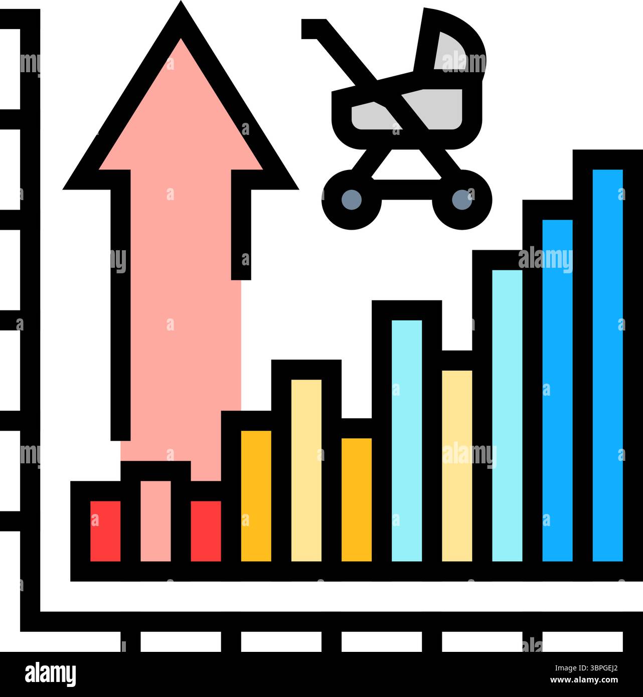 fertility rate chart color icon vector illustration Stock Vector Image ...