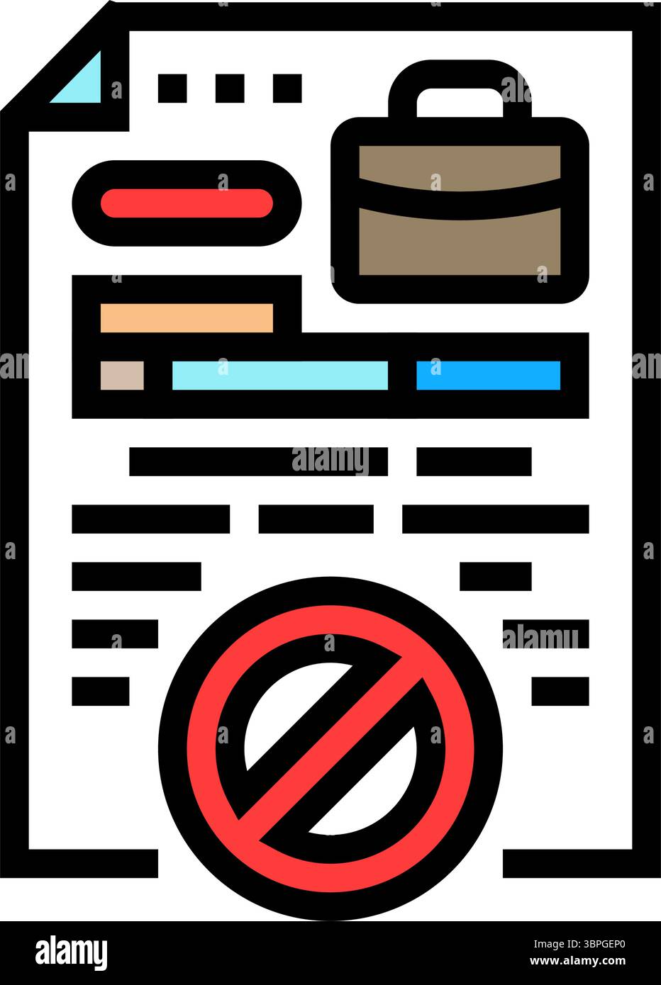unemployment document color icon vector illustration Stock Vector Image ...