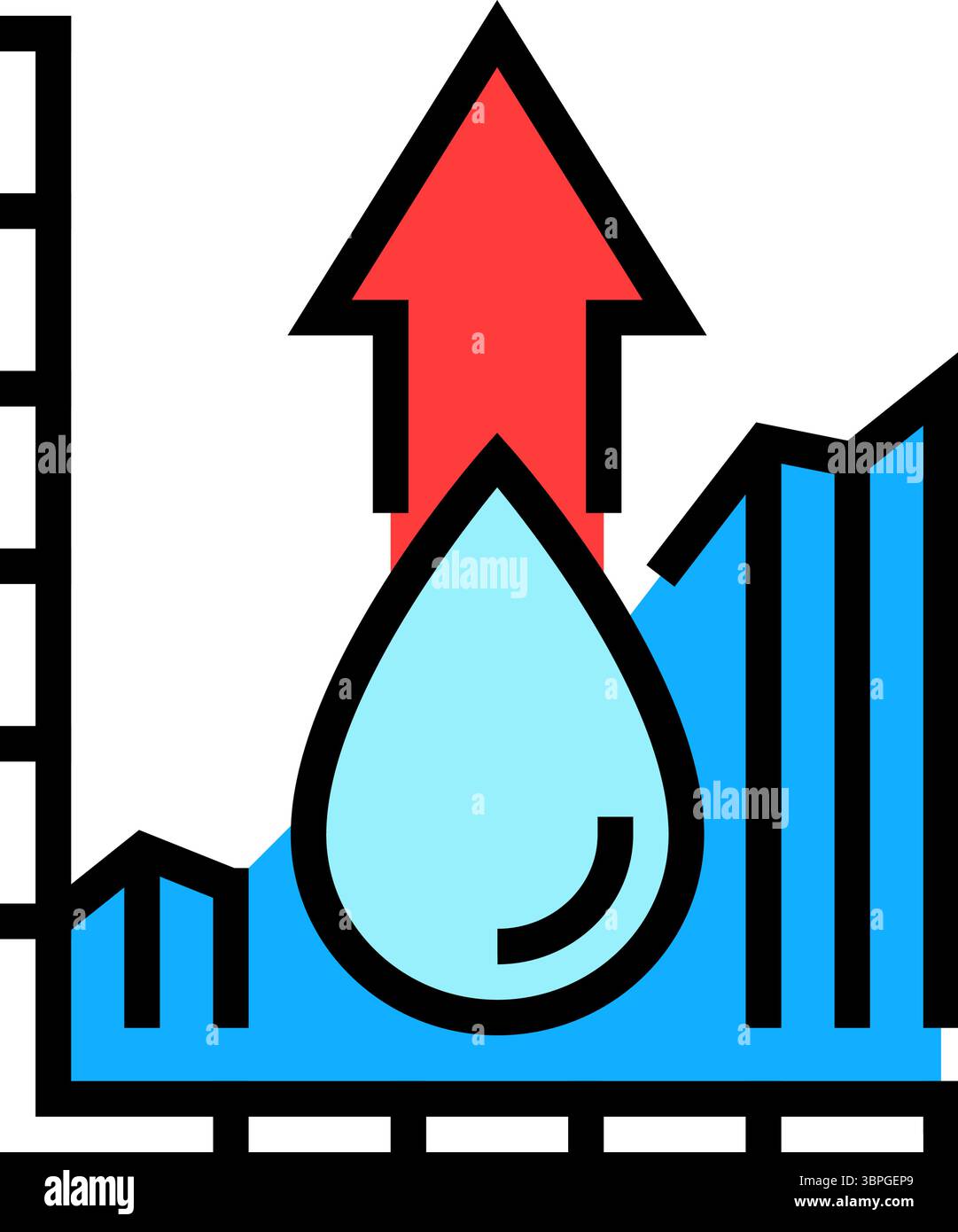 water consumption rise color icon vector illustration Stock Vector ...