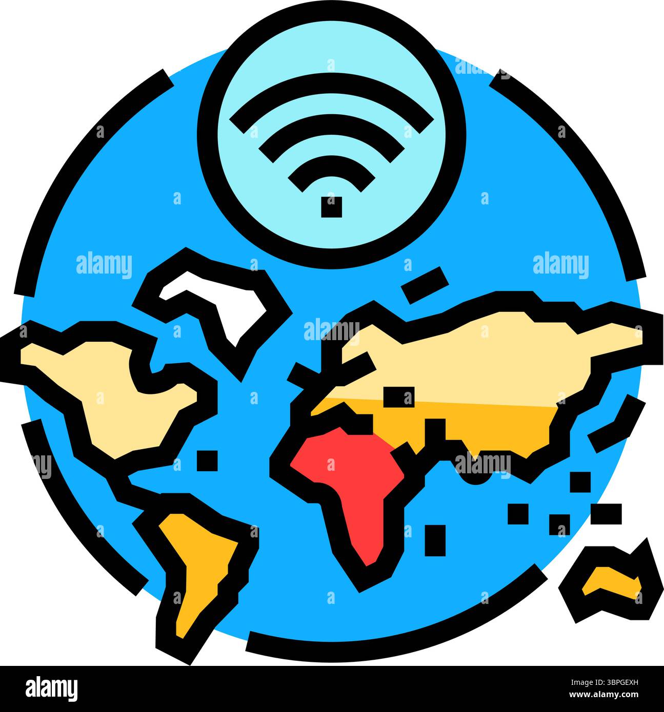 internet usage density map color icon vector illustration Stock Vector ...