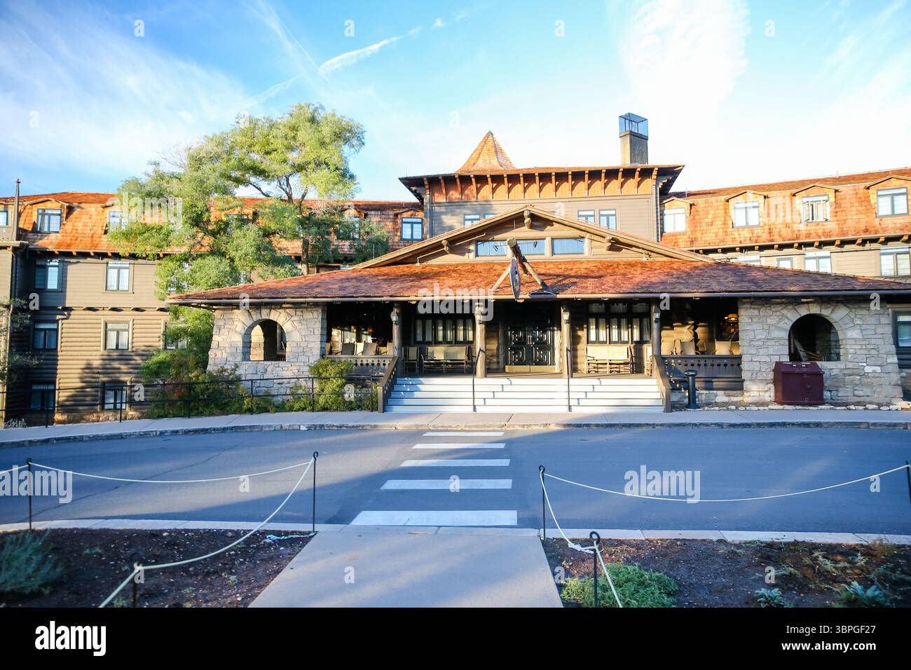 South Rim, Grand Canyon, Arizona: October 25, 2025: The historic El ...