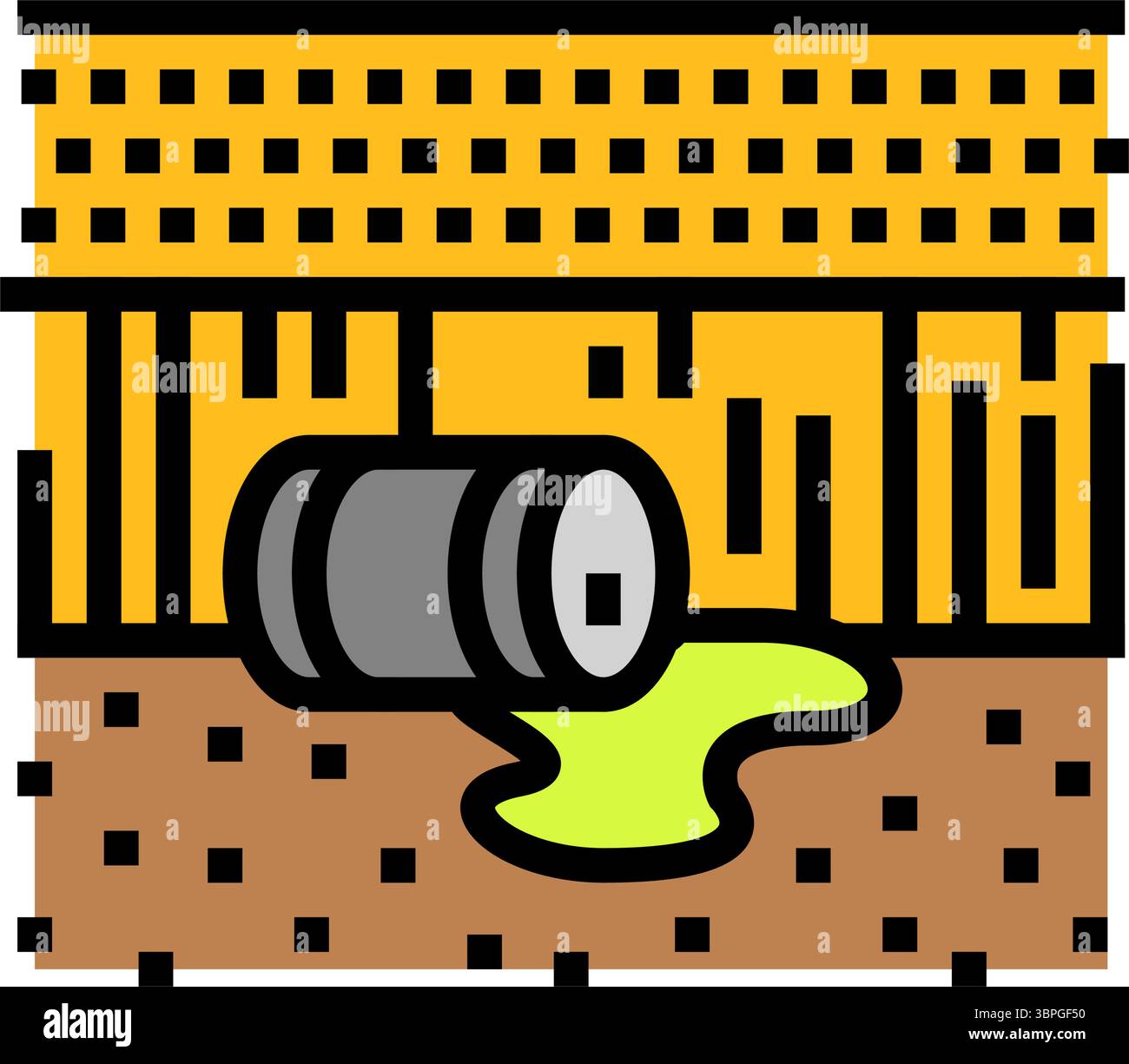 glowing waste field radioactive pollution color icon vector ...