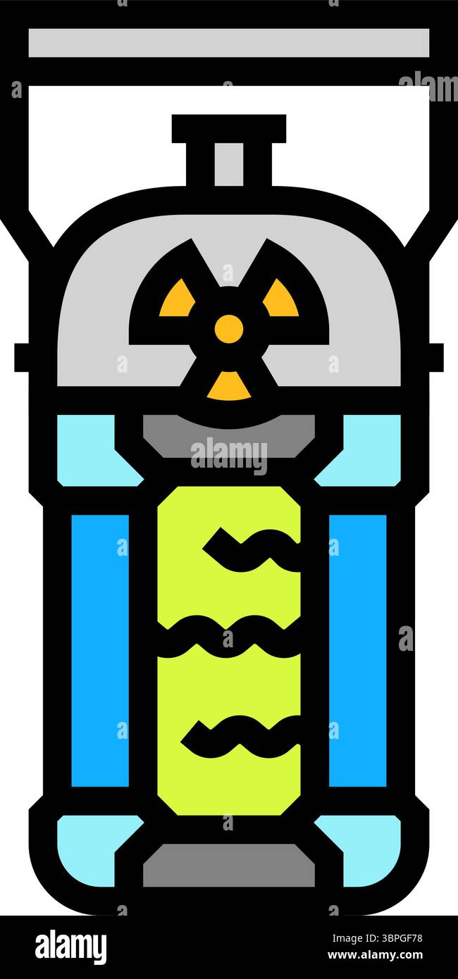 glowing liquid container radioactive pollution color icon vector ...