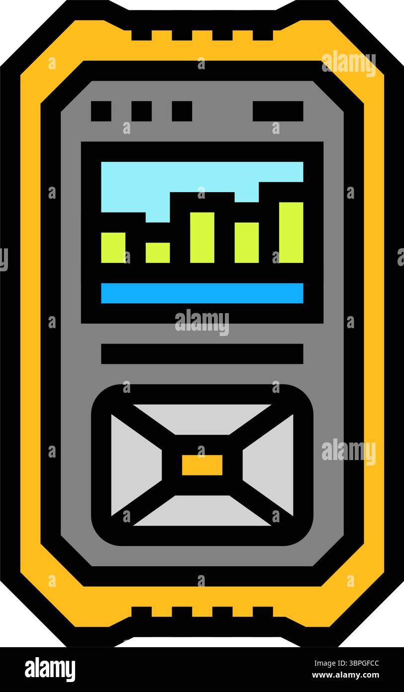 geiger counter measuring radiation levels color icon vector ...