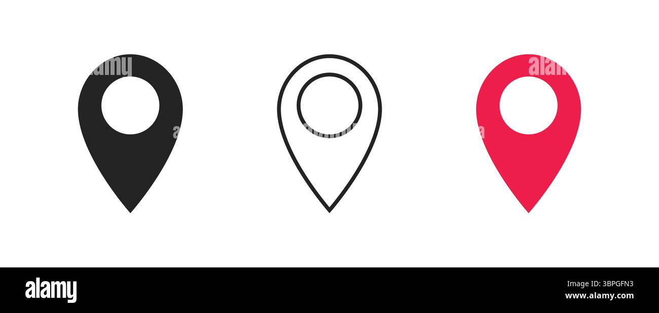 Map pin icons representing location, navigation, marker, GPS ...