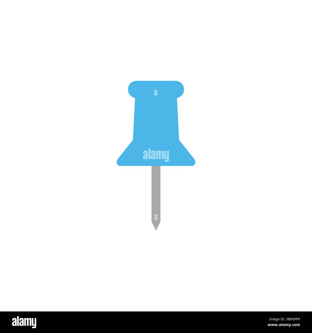 Blue push pin icon representing marking, reminder, note, location ...