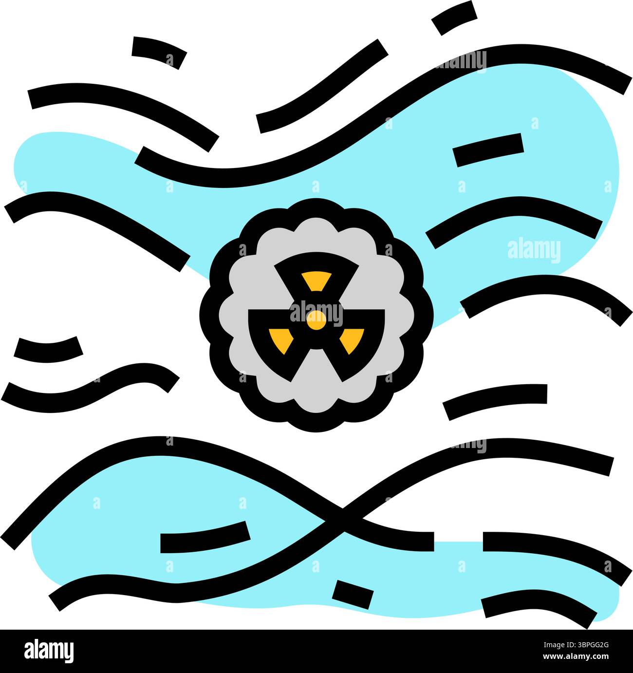 particles air radioactive pollution color icon vector illustration ...