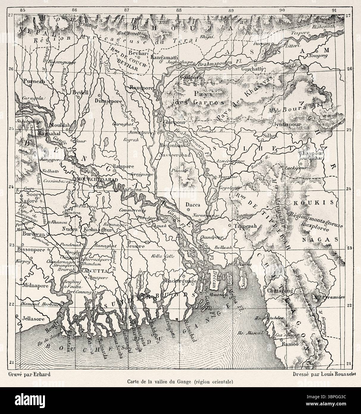 Map of the Eastern Ganges River Valley Region. India. Travels in ...
