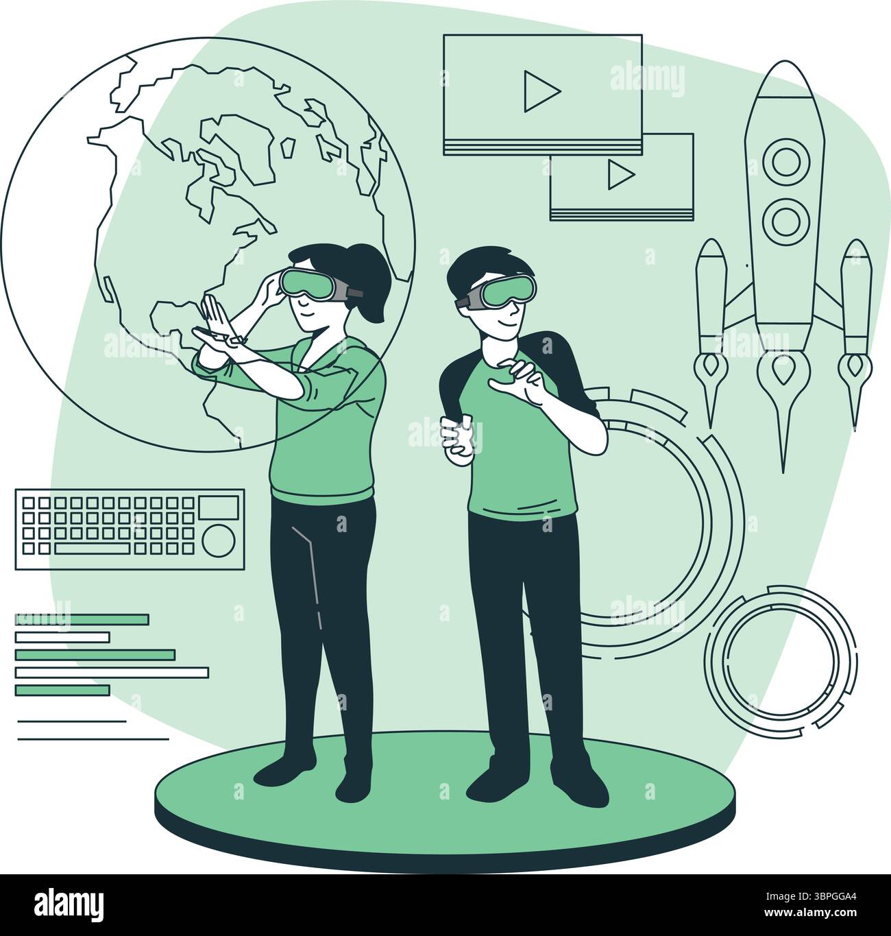 Augmented reality interactive communication Stock Vector Images - Alamy