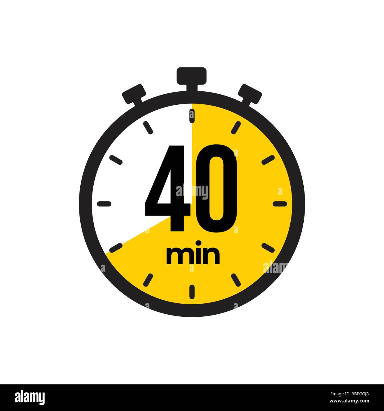 Clock showing 40 minutes Stock Vector Images - Alamy