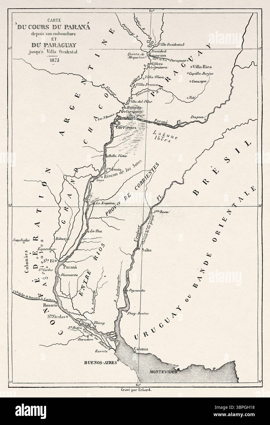Map of the course of the Paraná River from its mouth to Villa ...