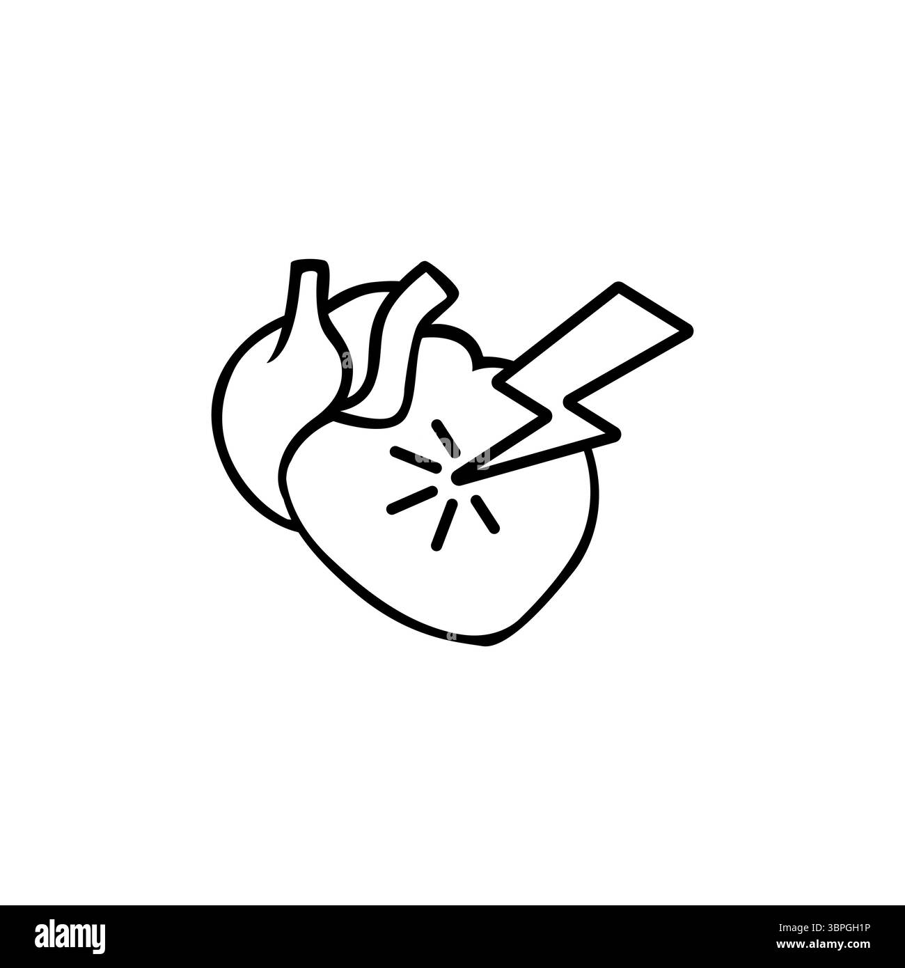 Heart with lightning symbol expresses power and energy in bold black ...