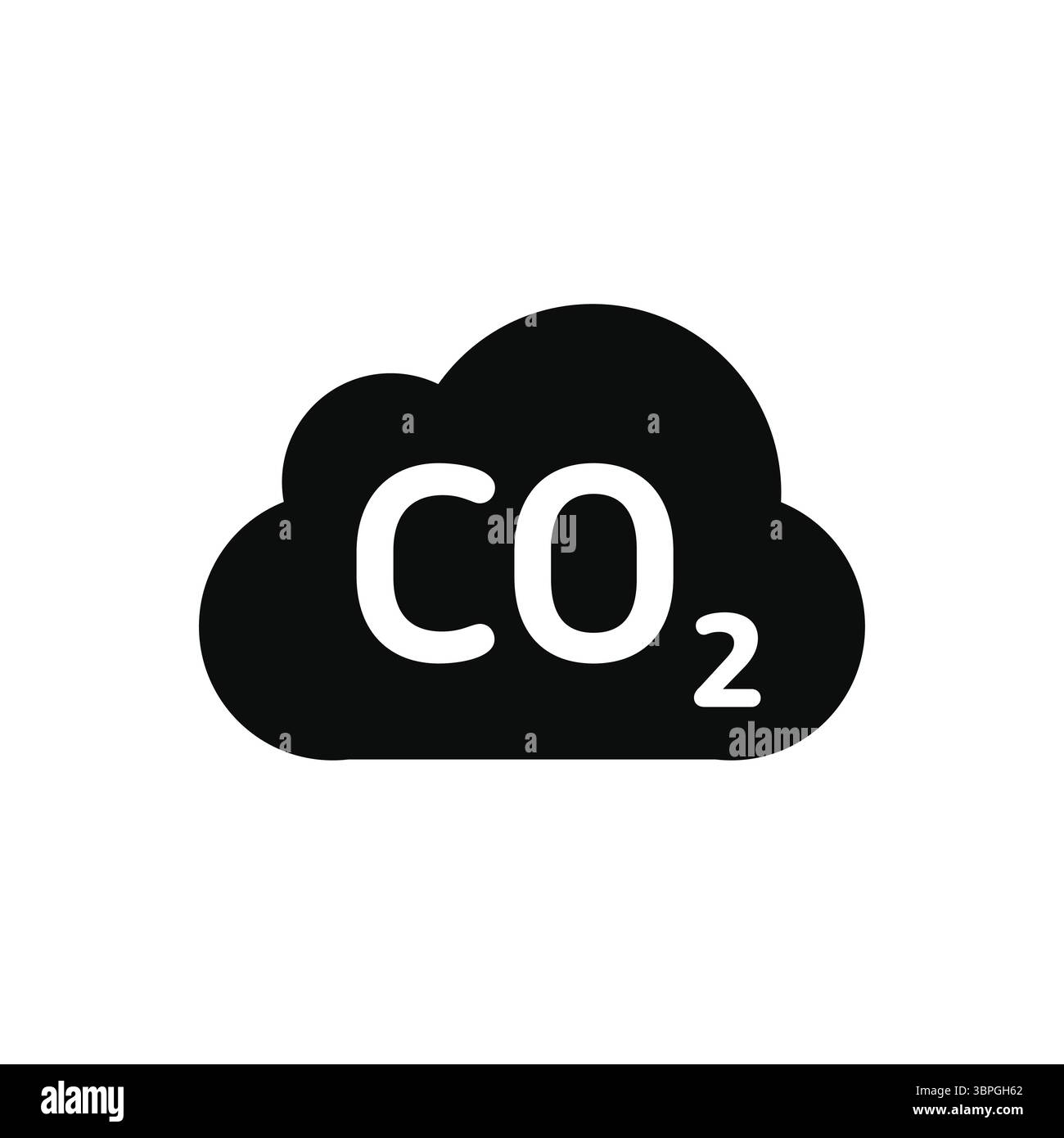 CO2 cloud icon symbolizing carbon dioxide emissions, air pollution ...