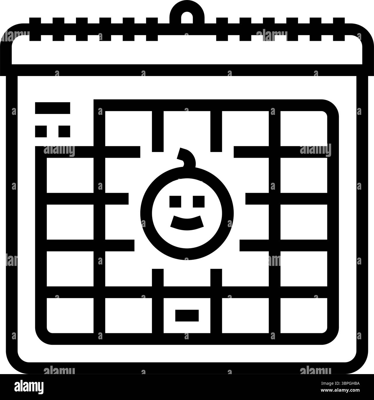 pregnancy calendar marked due date line icon vector illustration Stock ...