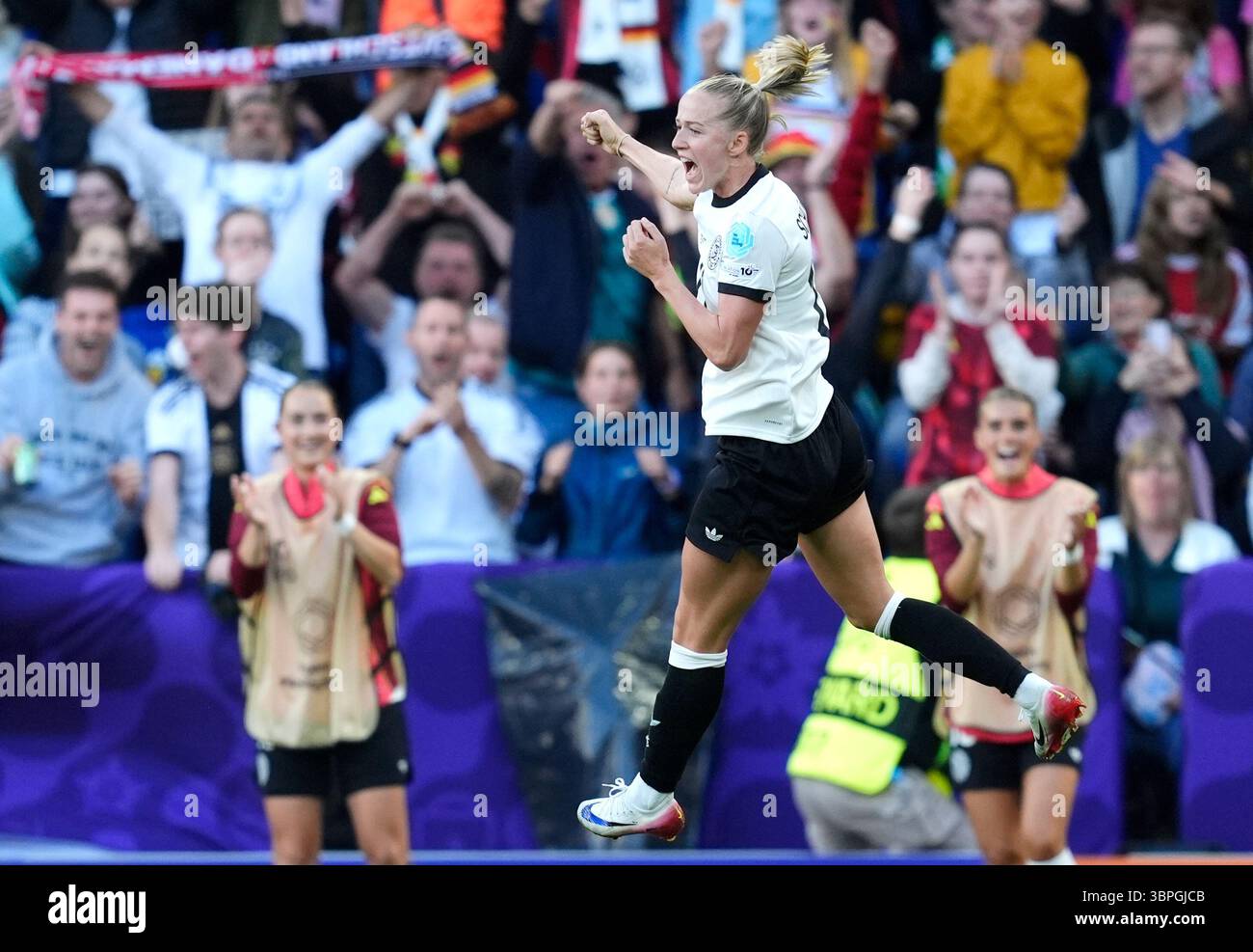 Germany's Lea Schueller celebrates scoring their side's second goal of ...