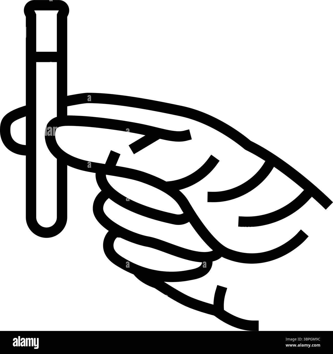 gloved hand holding toxic sample chemical pollution line icon vector ...