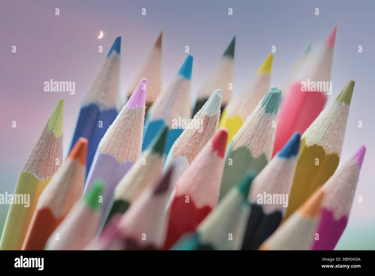 wood crayon compositions with various colors Stock Photo - Alamy