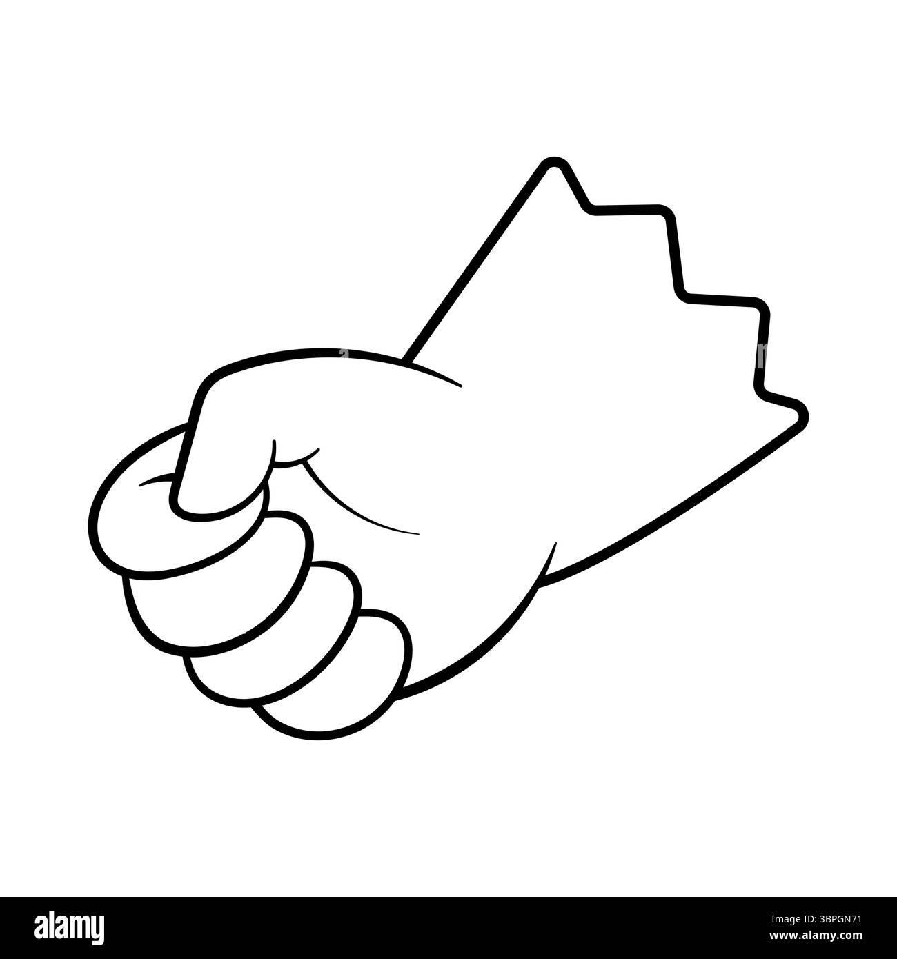 Clenched Fist Outline Vector Illustration. This vector illustration ...