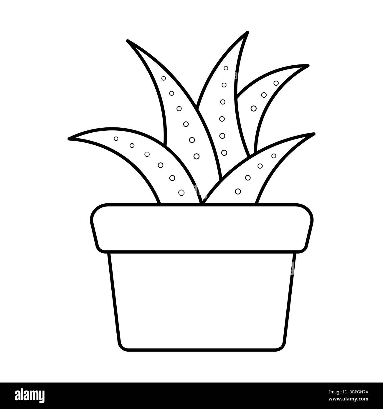 Potted Succulent Outline Vector Illustration. This is a clean and ...