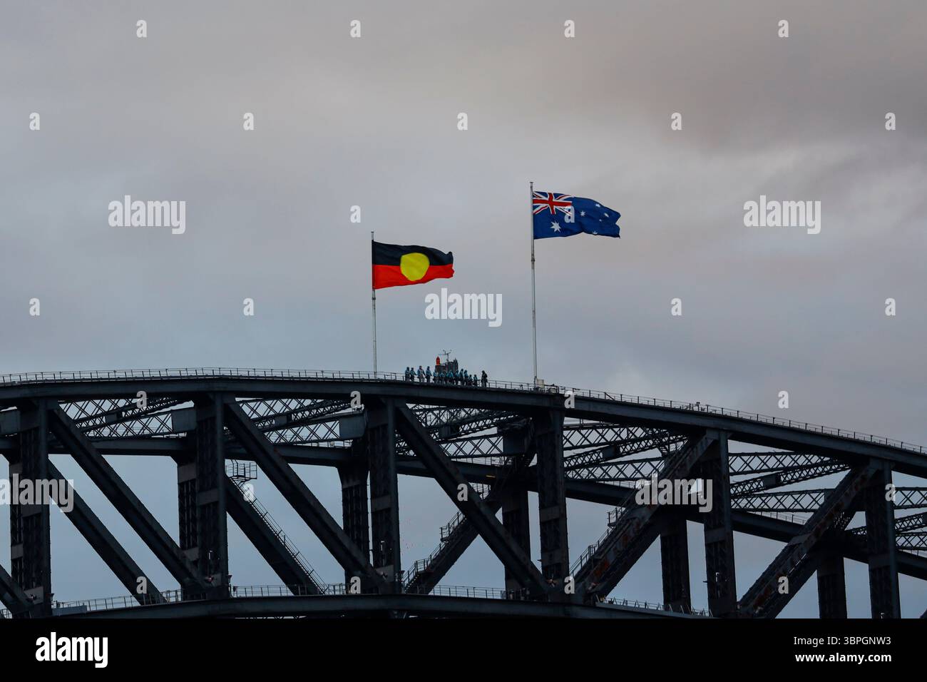 Aboriginal flag on sydney harbour bridge hi-res stock photography and ...