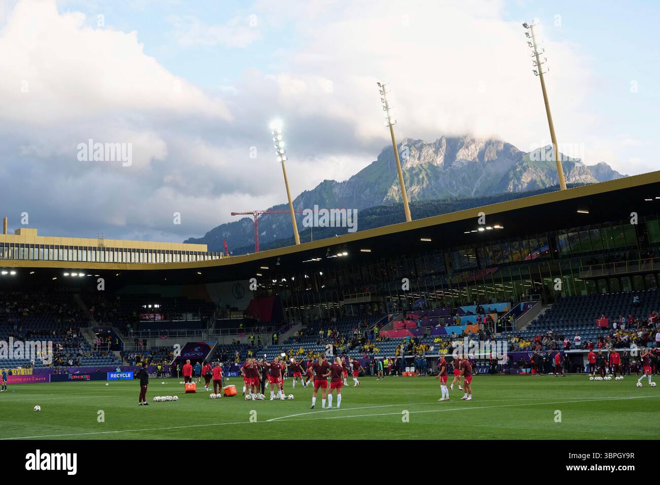 Poland players exercise during warmup before the Euro 2025, group C ...