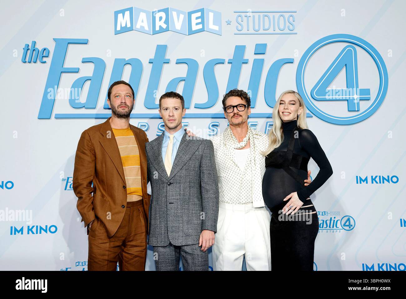 Ebon Moss-Bachrach, Joseph Quinn, Pedro Pascal und Vanessa Kirby bei der „The Fantastic Four ...