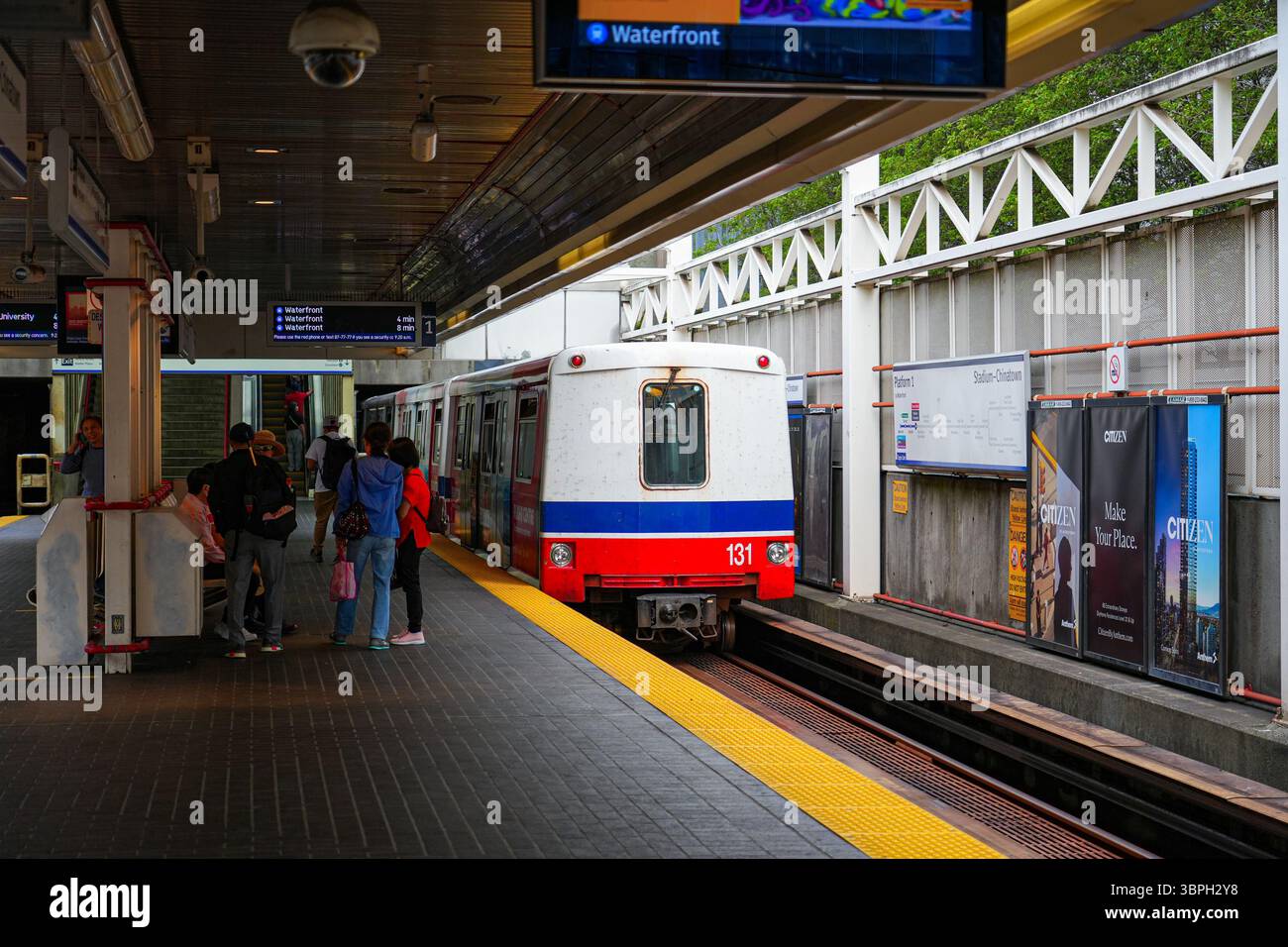 First generation train of the SkyTrain, a medium-capacity rapid transit ...