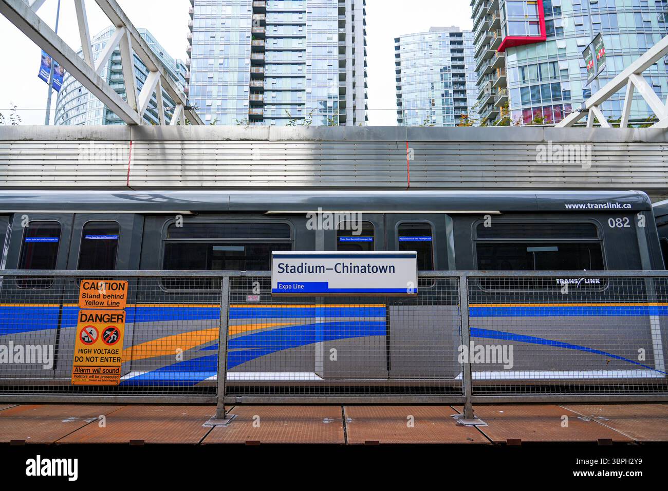 Mark II train in the Stadium-Chinatown station of the Vancouver ...