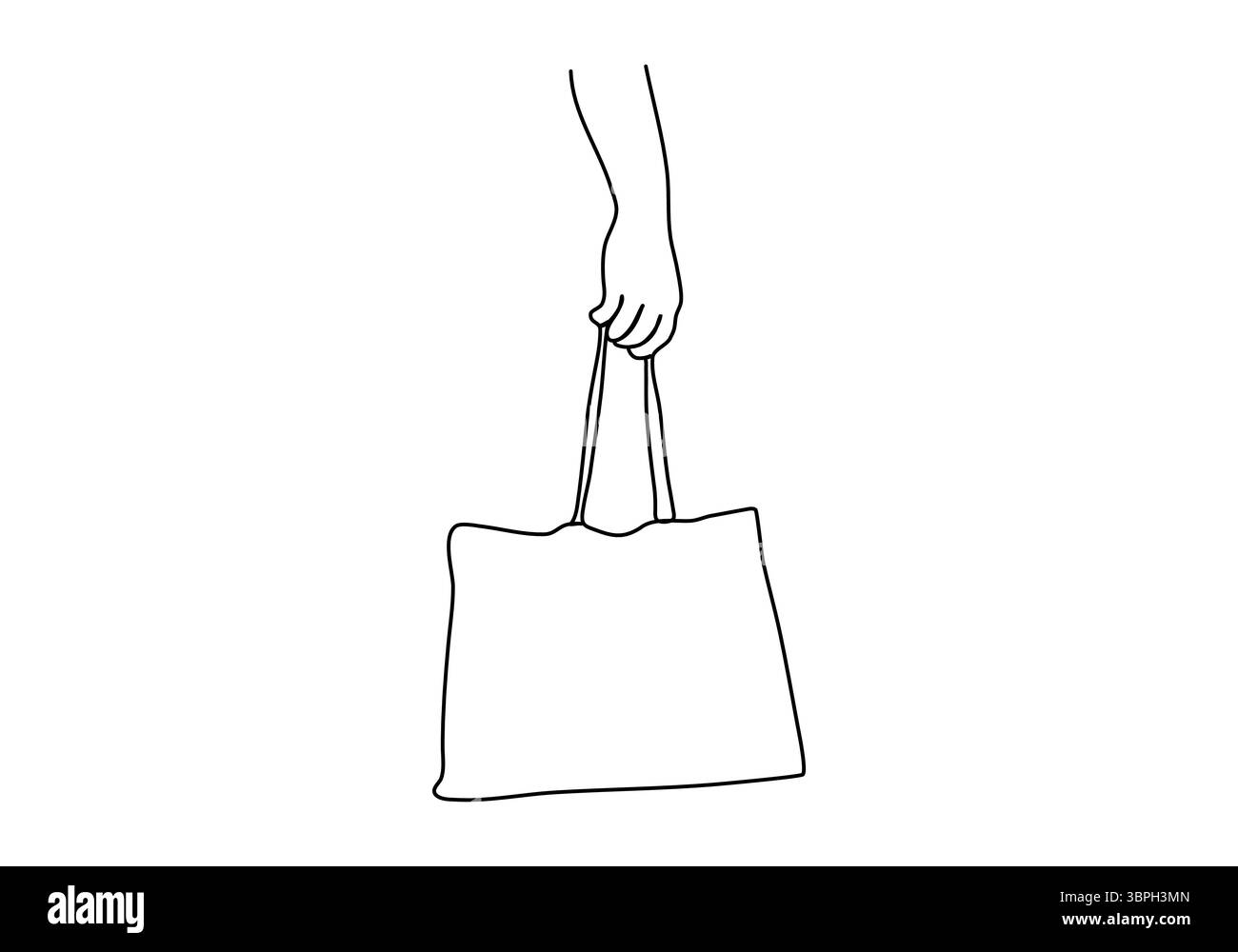 Shopping bag continuous line Black and White Stock Photos & Images - Alamy
