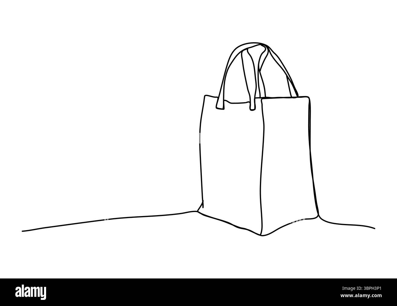 Shopping bag continuous line Black and White Stock Photos & Images - Alamy