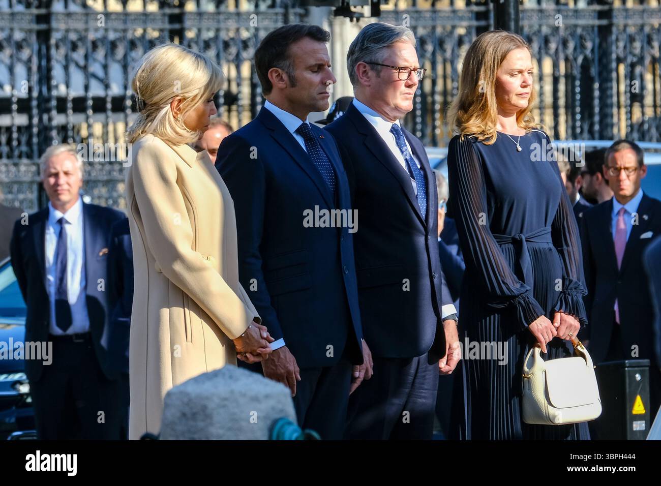 London, UK. 8th July 2025. Left to Right: Brigitte Macron, Emmanuel ...