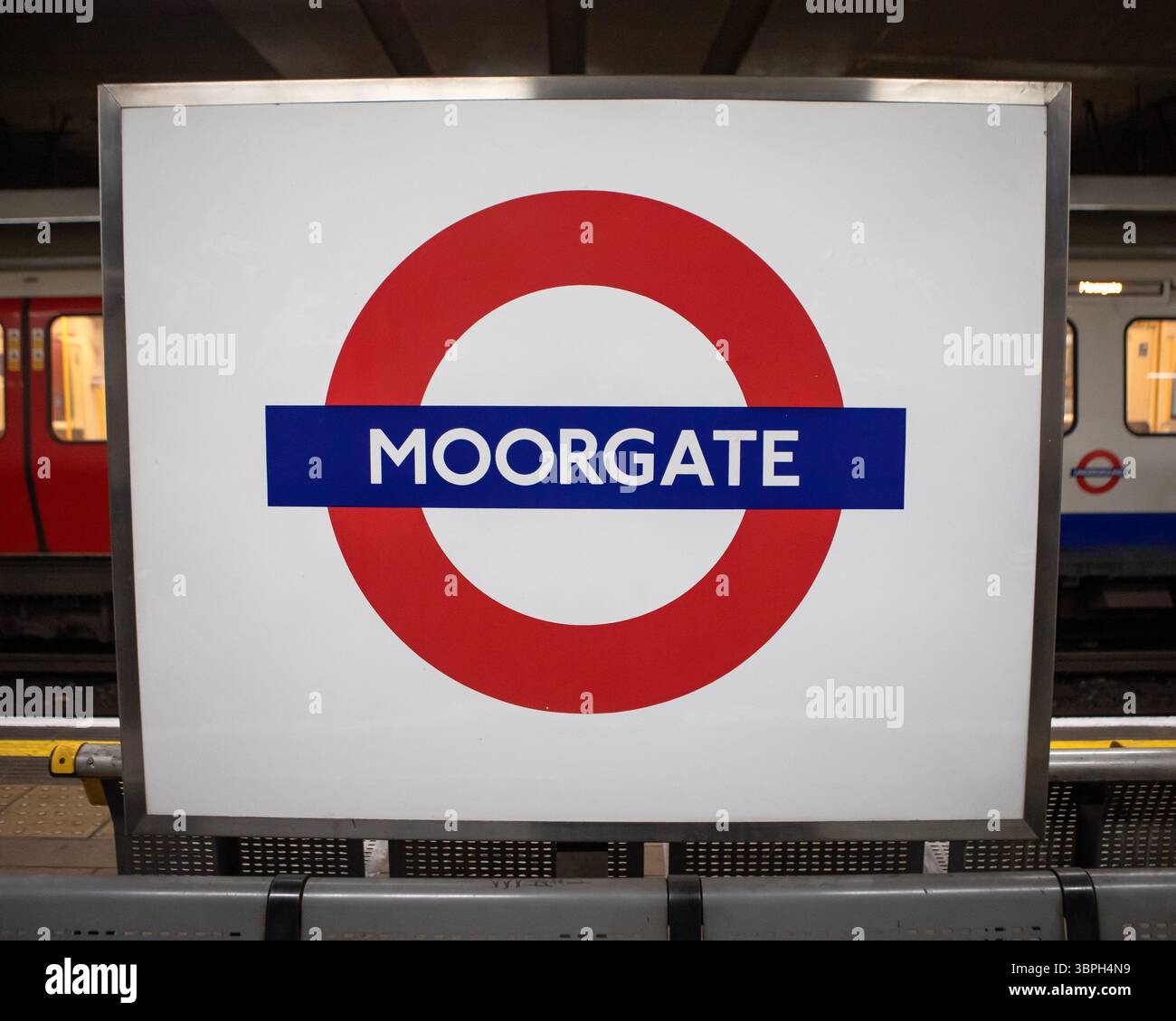 London, UK - January 27th 2025: Moorgate London Underground sign on the ...