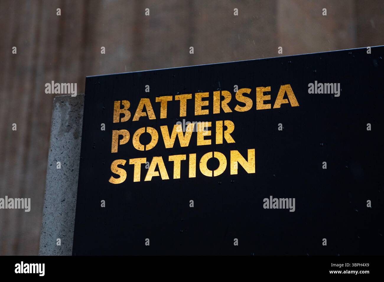 A sign at the iconic Battersea Power Station in London, UK Stock Photo ...