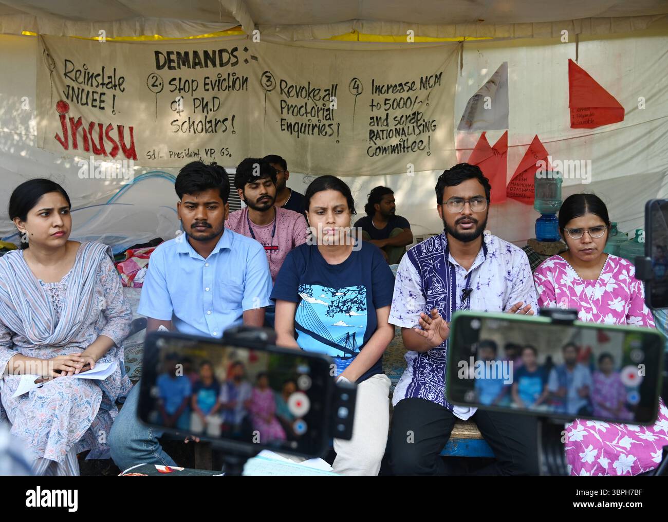 NEW DELHI, INDIA - JULY 8: JNUSU president Nitish Kumar, Vice-President ...