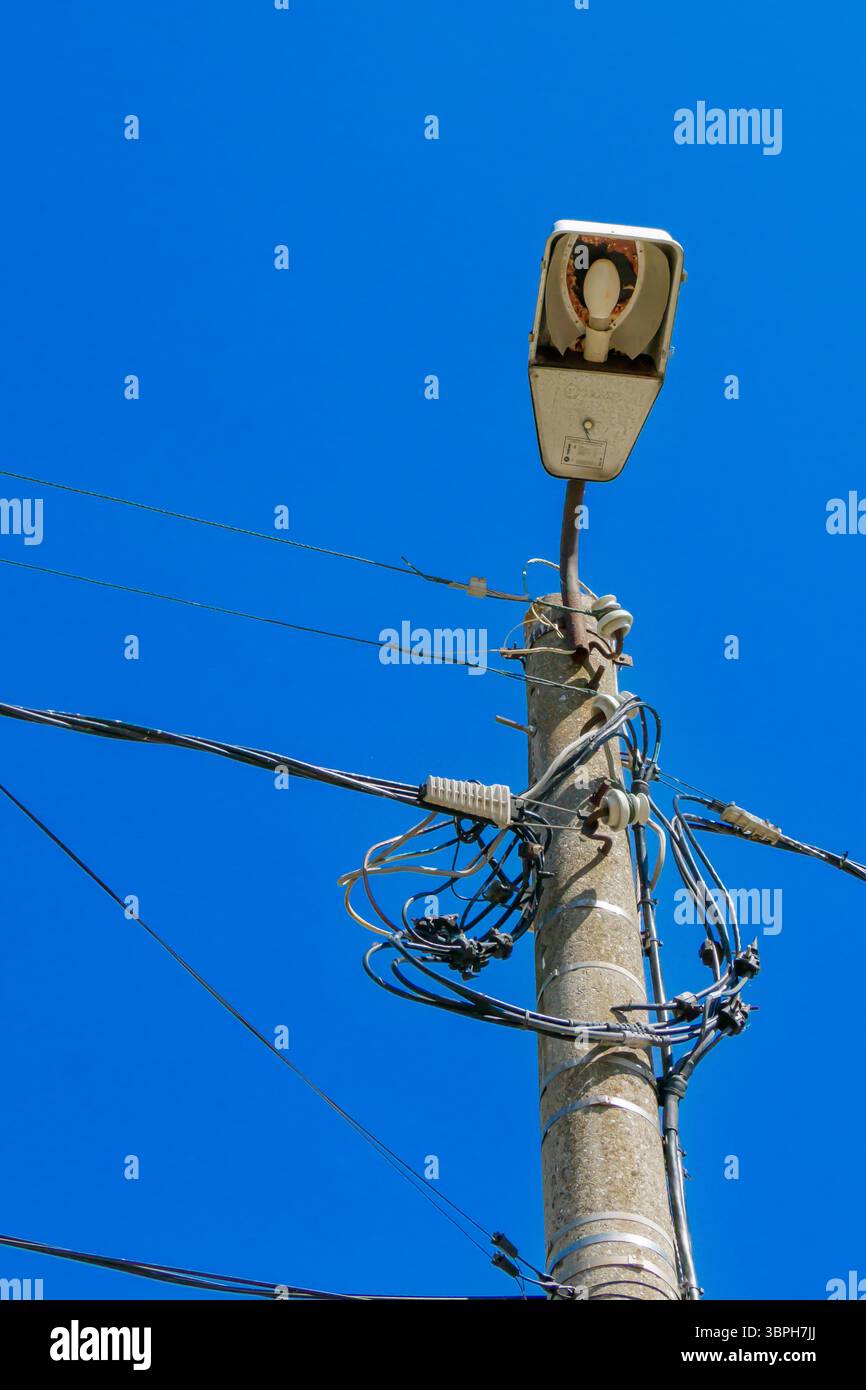 Utility pole streetlight against bright hi-res stock photography and ...