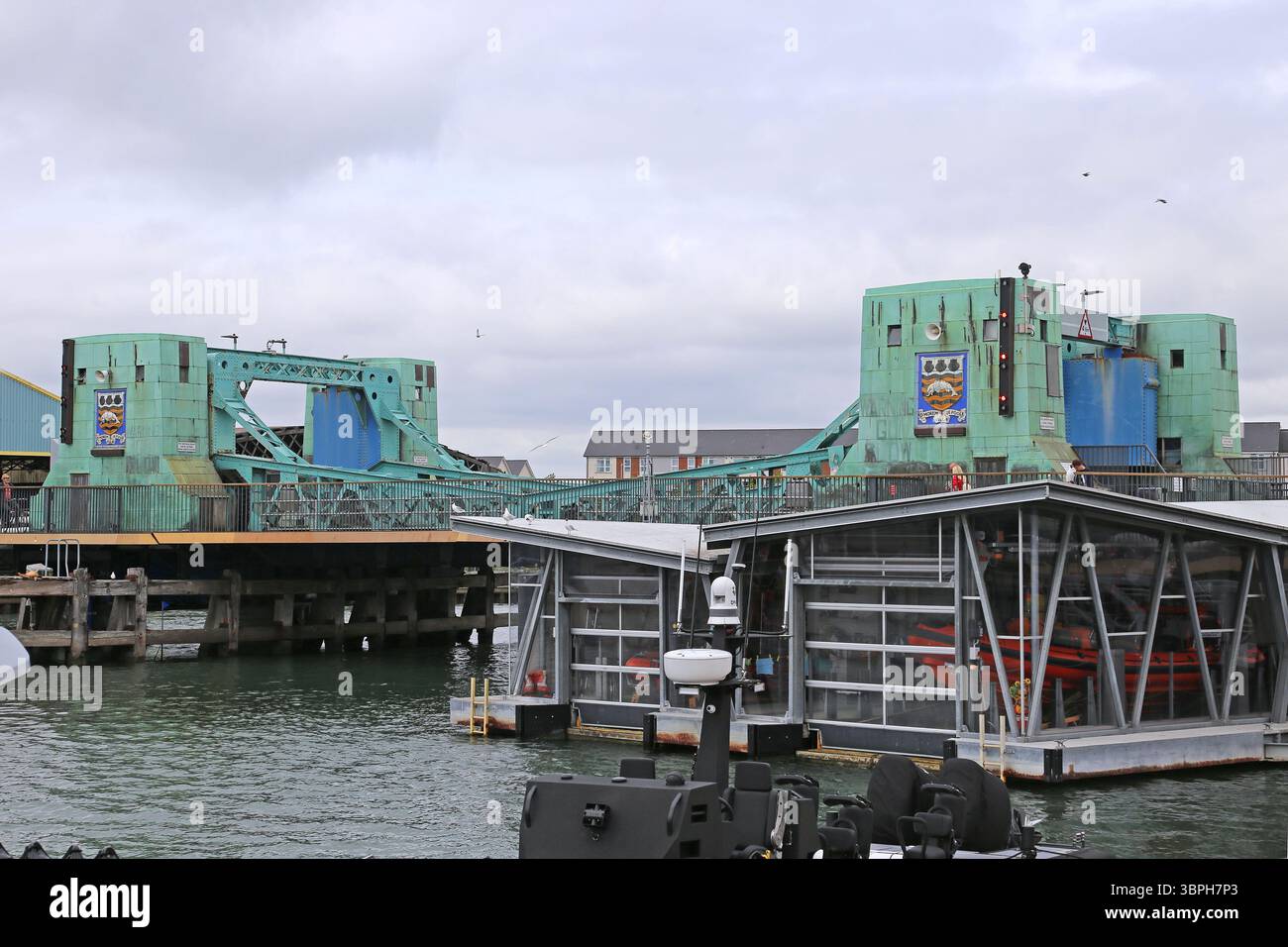 Lifting Bridge and RNLI Lifeboat Station, The Quay, Poole, Dorset ...
