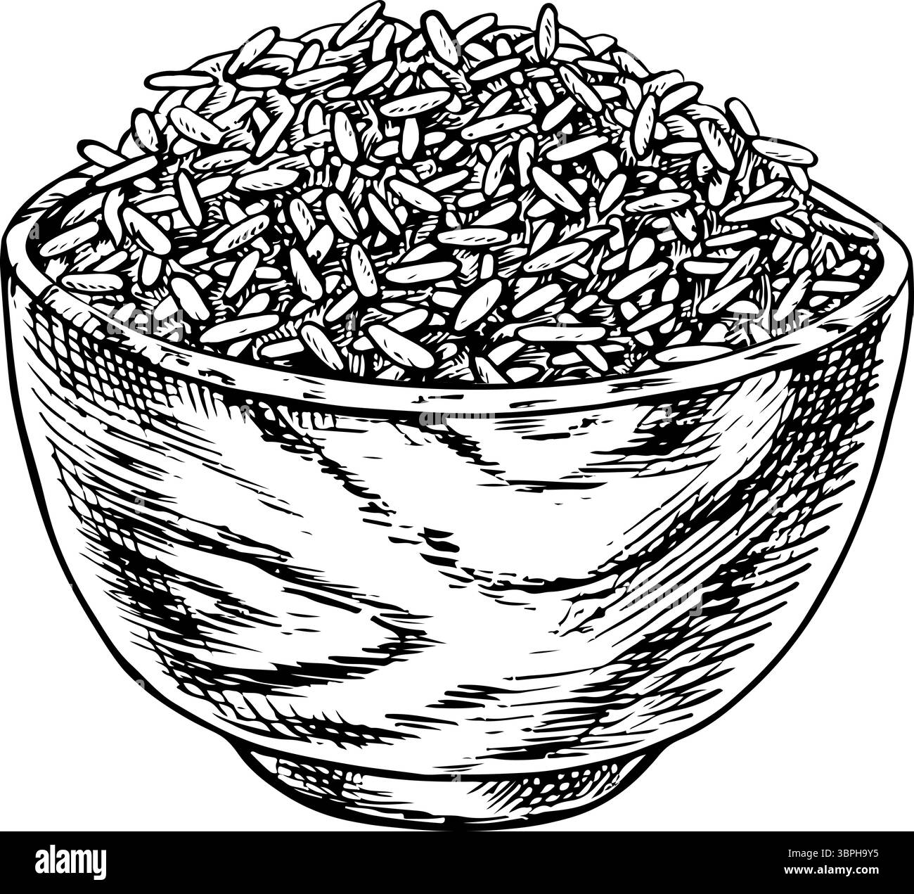 Boiled white rice rice Black and White Stock Photos & Images - Alamy