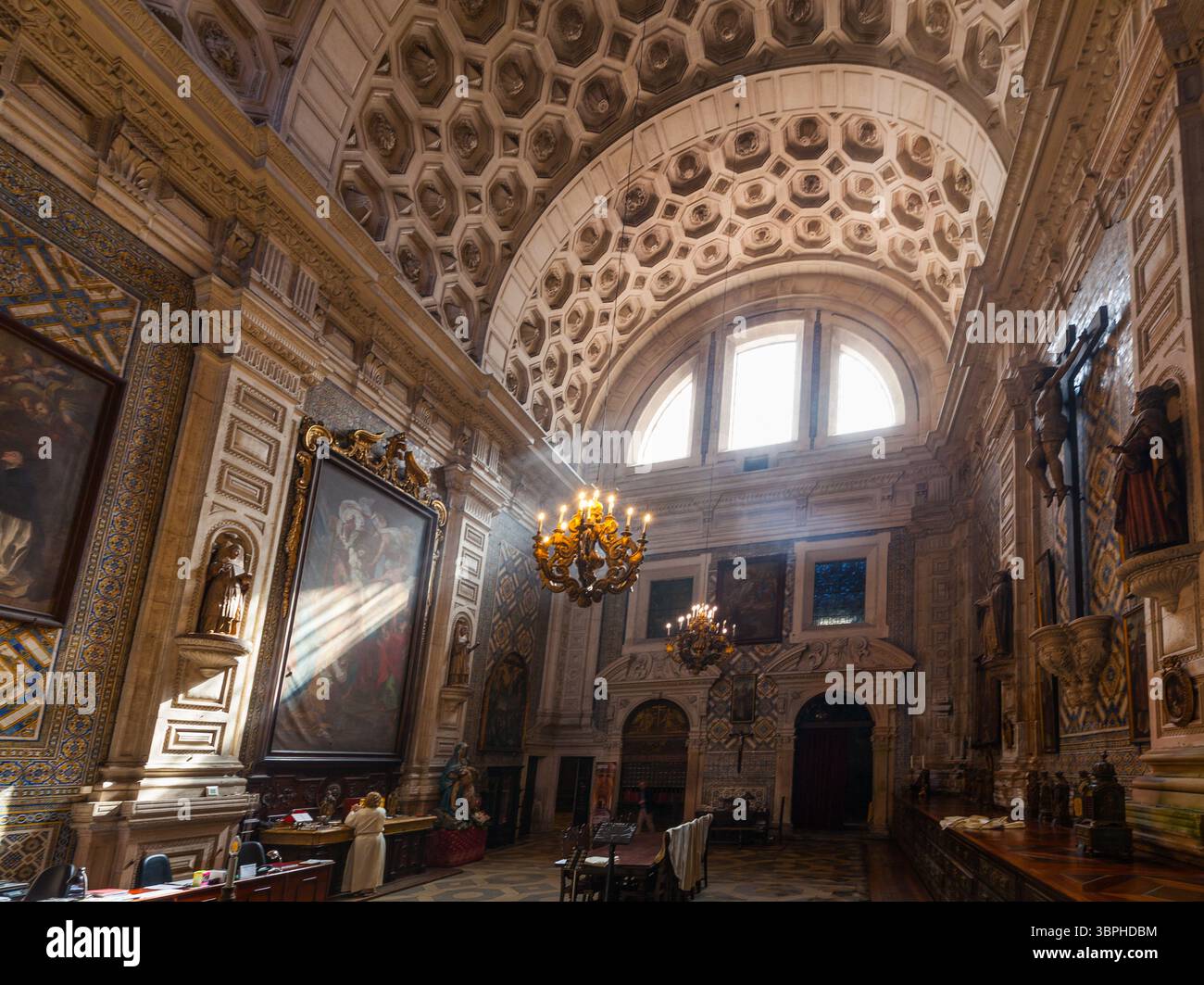 A grand, ornate interior showcases intricate architectural details ...