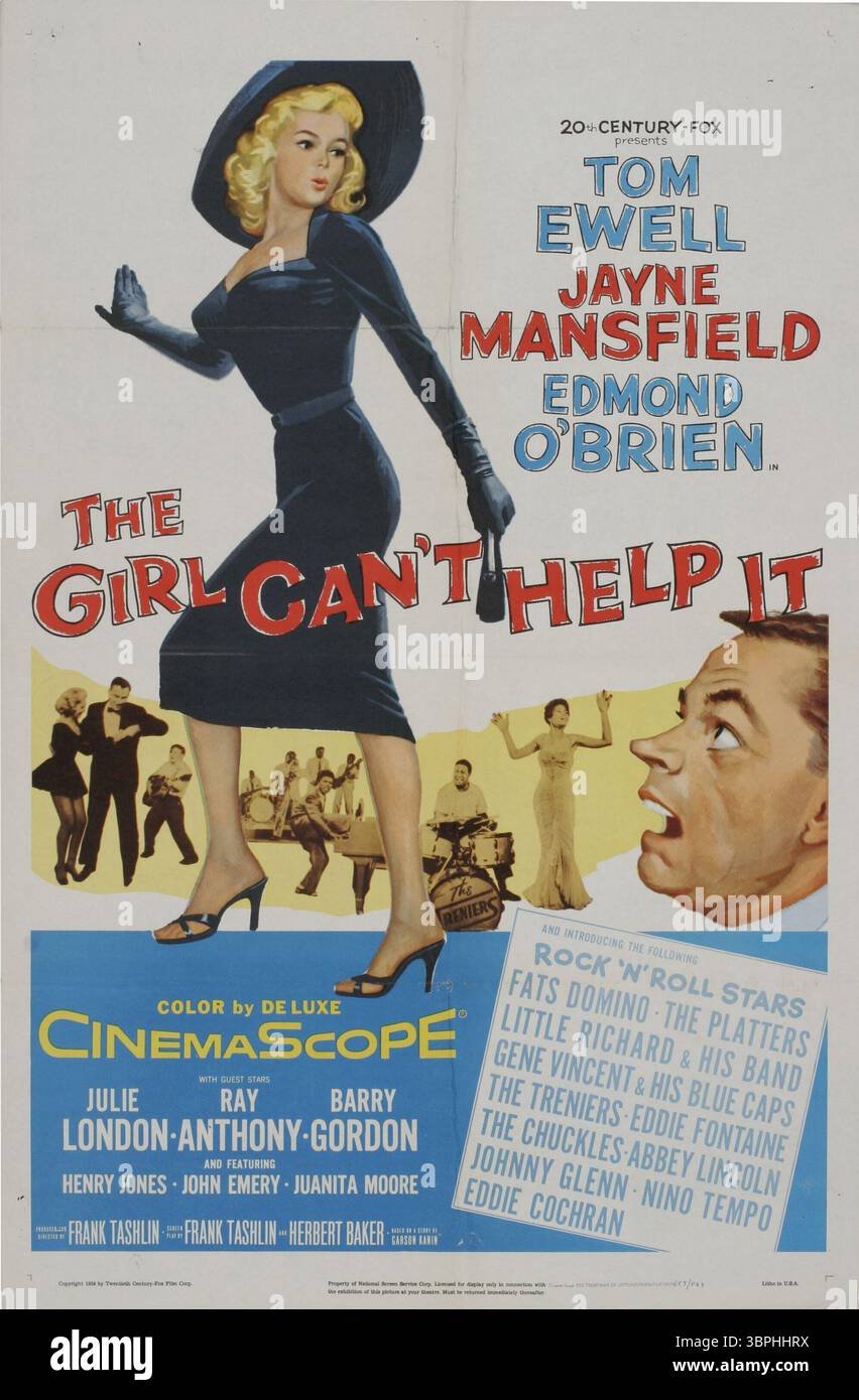 Studio Publicity: "The Girl Can't Help It", 1956 Poster Tom Ewell, Jayne Mansfield, Edmond O ...