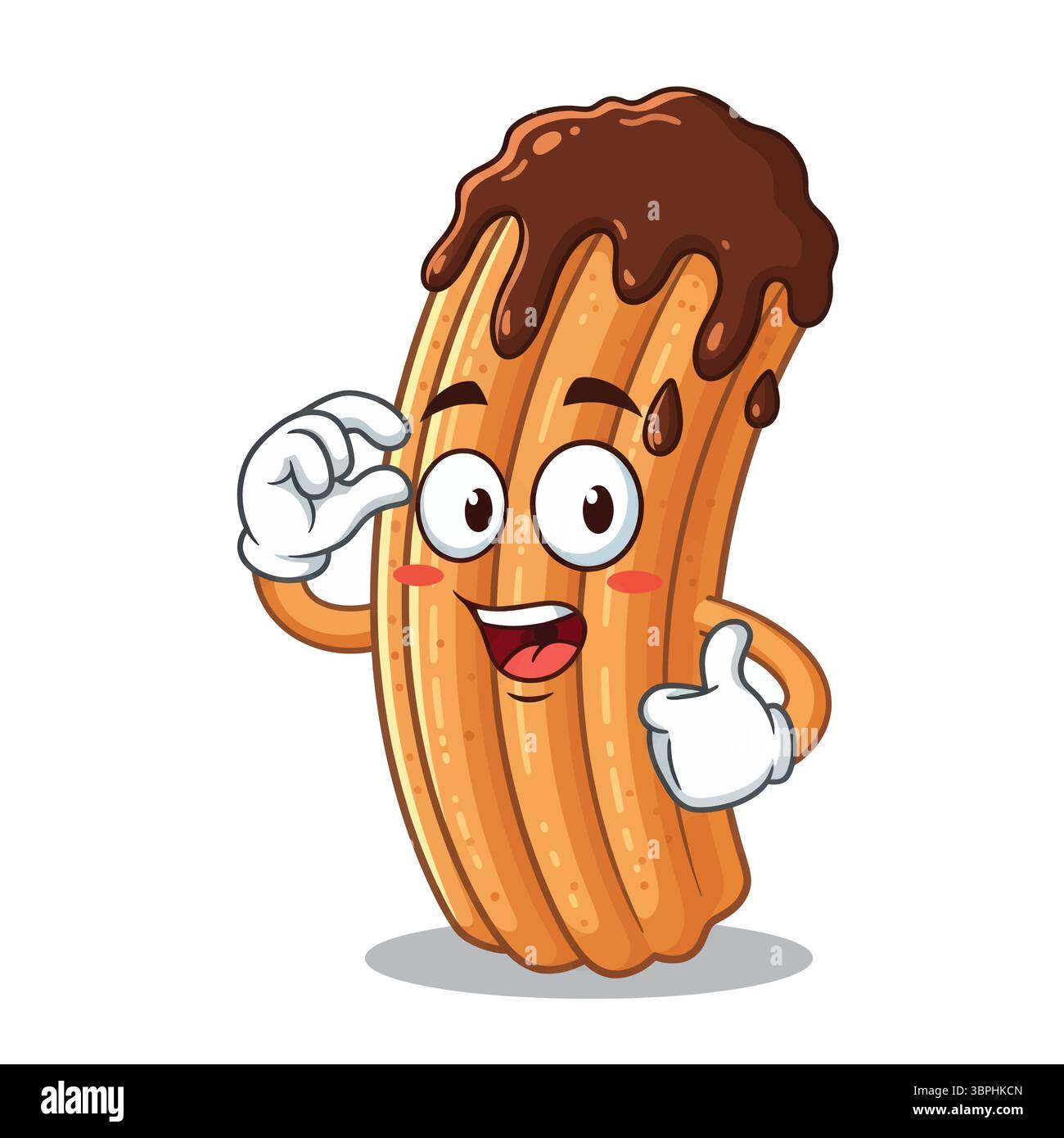 Churro Cartoon Character Giving Thumbs Up Vector Illustration Stock ...